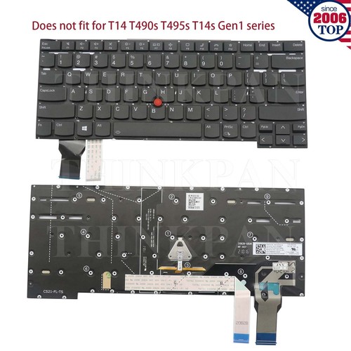 New US Backlit keyboard for Lenovo Thinkpad T14s Gen2 P1 Gen4 X1 ...