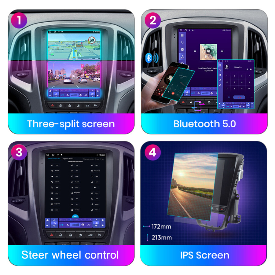 For Vauxhall Astra Opel Astra J Car Stereo Android 9.7" GPS Sat Nav DAB ...