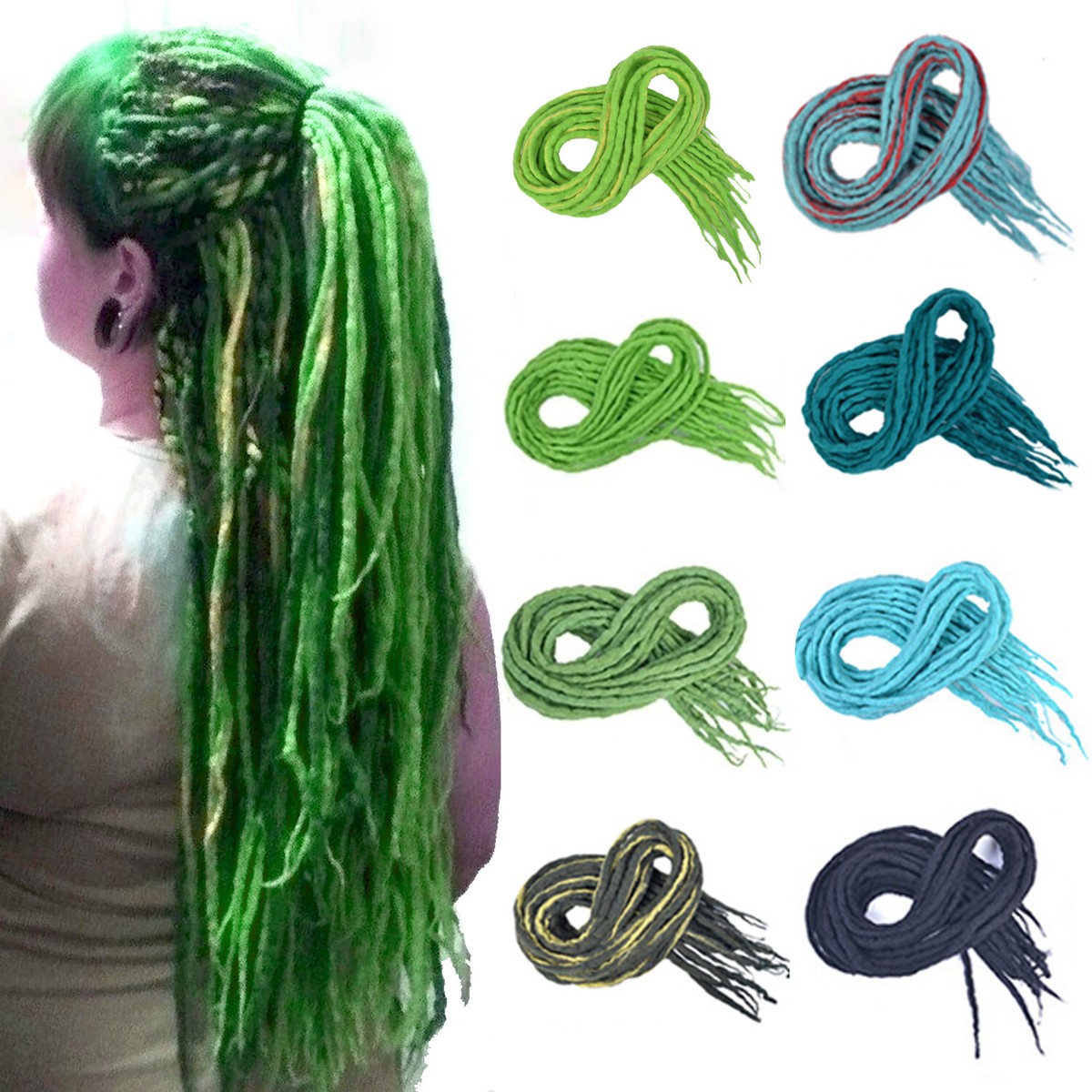 Dread Tips With Neon Green