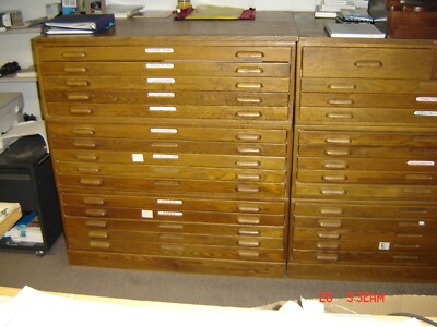 VINTAGE LARGE HAMILTON WOOD PLAN FILING CABINET | eBay
