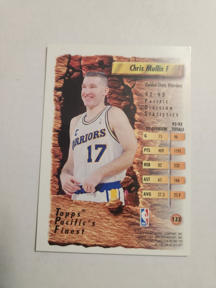 CHRIS MULLIN 1993/94 TOPPS PACIFIC FINEST #122 WARRIORS HOF | eBay