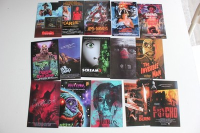 15 Horror Movie Scary POSTCARDS Art Collectable LOT Halloween Psycho ...