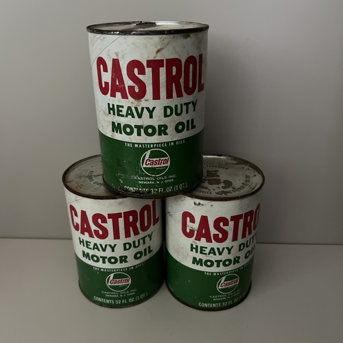 Lot-3 Vintage 1970s Castrol Heavy Duty Cardboard Motor Oil Can New ...
