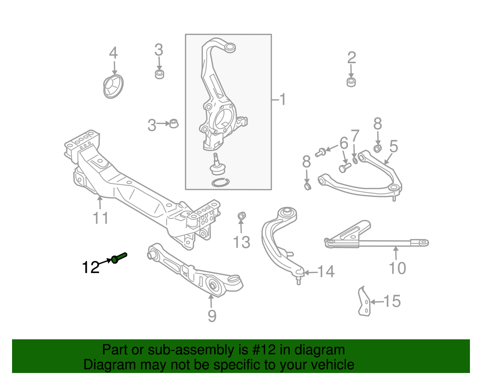Genuine Nissan Suspension Cross-Member Link Bolt 54580-AL50A | eBay