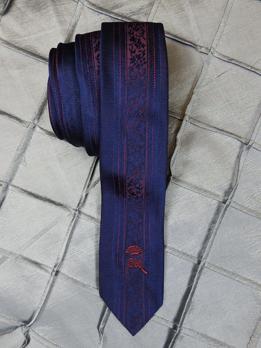 COUNTESS MARA Men's Neck Tie CM Logo Silk Adjustable Neckwear BLUE - 57 ...