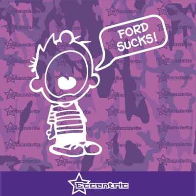 Calvin Ford Sucks Decal Car Truck Window Sticker Laptop Vinyl | eBay