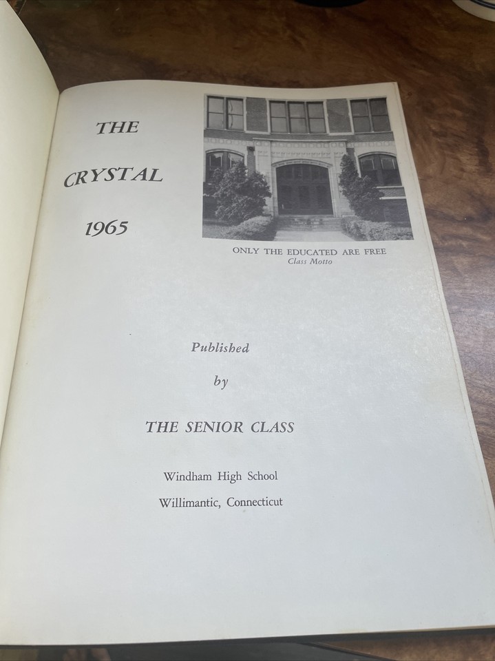1965 CRYSTAL Windham High School Williamantic CT class yearbook Rare ...