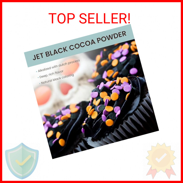 The Cocoa Trader - Black Cocoa Powder for Baking (1lb) - Darkest Dutch ...