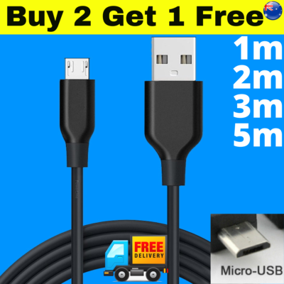 ⭐️ 5m 3M 2M 1M Micro USB Cable Mini Data Charging Samsung black 10cm | eBay