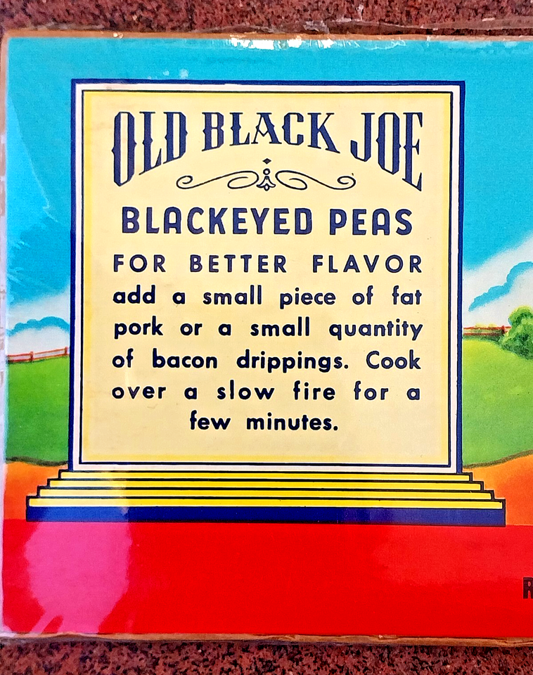LITTLE JOE & Old Black Joe Black Eyed Peas, 3 unused can labels ...