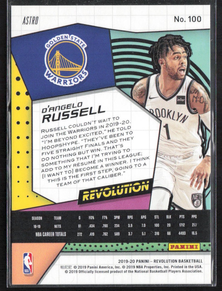 2019 Panini Revolution Astro D'Angelo Russell #100 | eBay