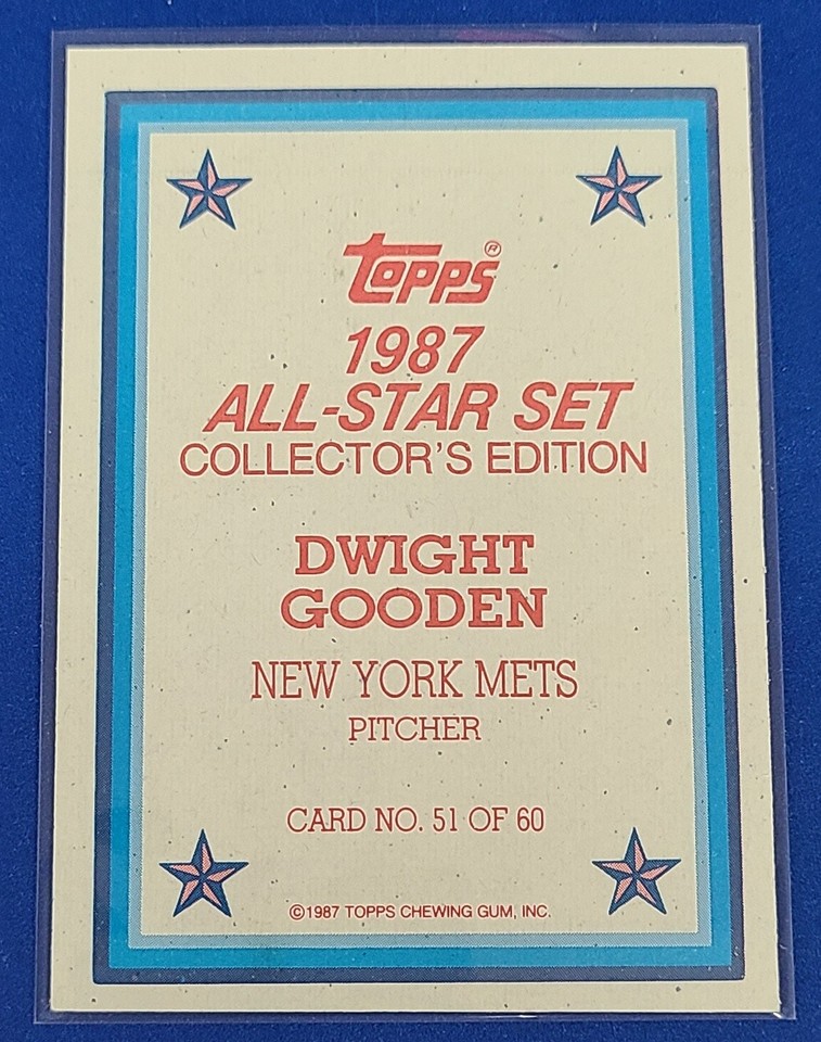 1987 Topps '87 All-Star Collector's Edition #51 Dwight Gooden Baseball ...
