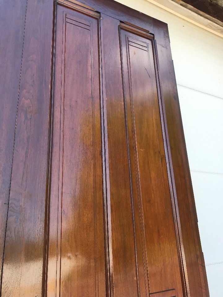 MAR247 match Pair antique all walnut Double Doors 6’ x 112.75 x 2.25 ...