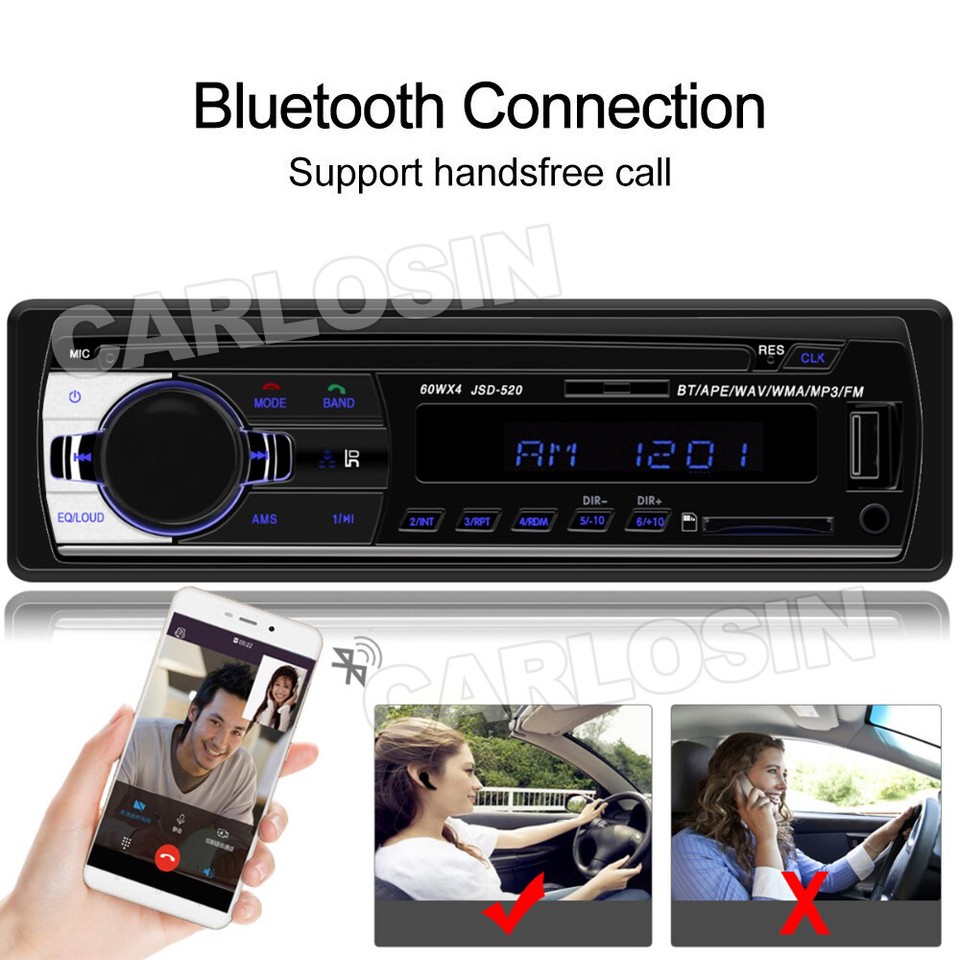 Car Stereo Single 1 DIN In-Dash FM Radio Stereo Player USB AUX ...