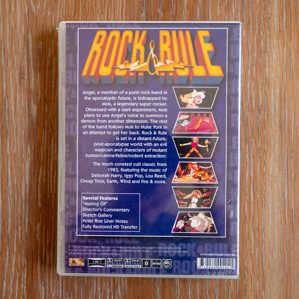 Rock And Rule DVD - SEALED - Australian Version - Region 0. Extremely ...