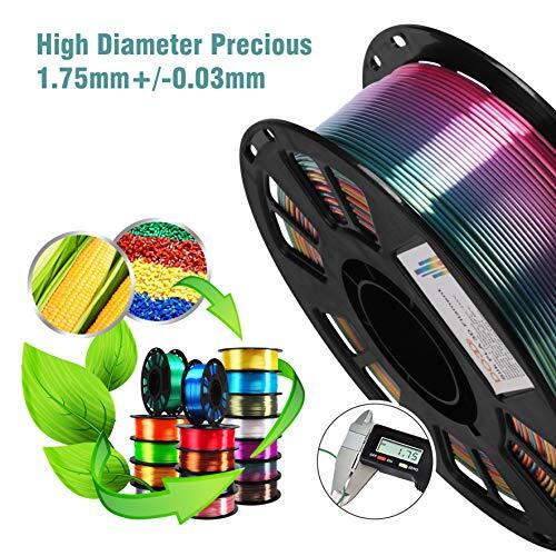 Silk Rainbow PLA 3D Printer Filament, 1.75mm PLA Fast Color Change ...