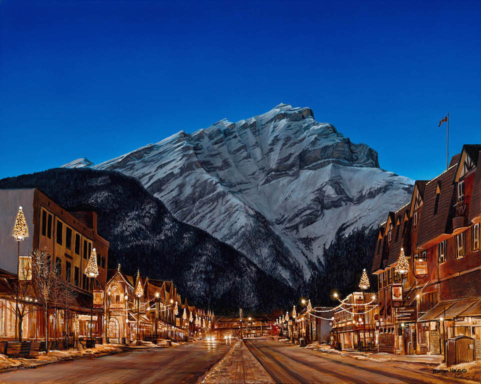Darren HALEY Giclee on Canvas Limited art " Banff Christmas " Signed ...