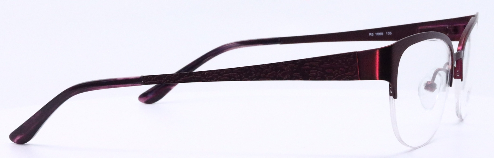 Rims R3 1069 Burgundy Womens Cat Eye Half Rim Eyeglasses Frames 51-16 ...