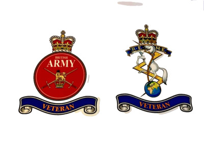 ANY 2 X BRITISH ARMY VETERANS STICKERS TOP QUALITY VINYL MOST REGIMENTS ...