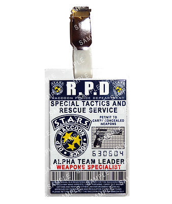 Resident Evil STARS Alpha Team Leader Badge Prop Cosplay Comic Con ...