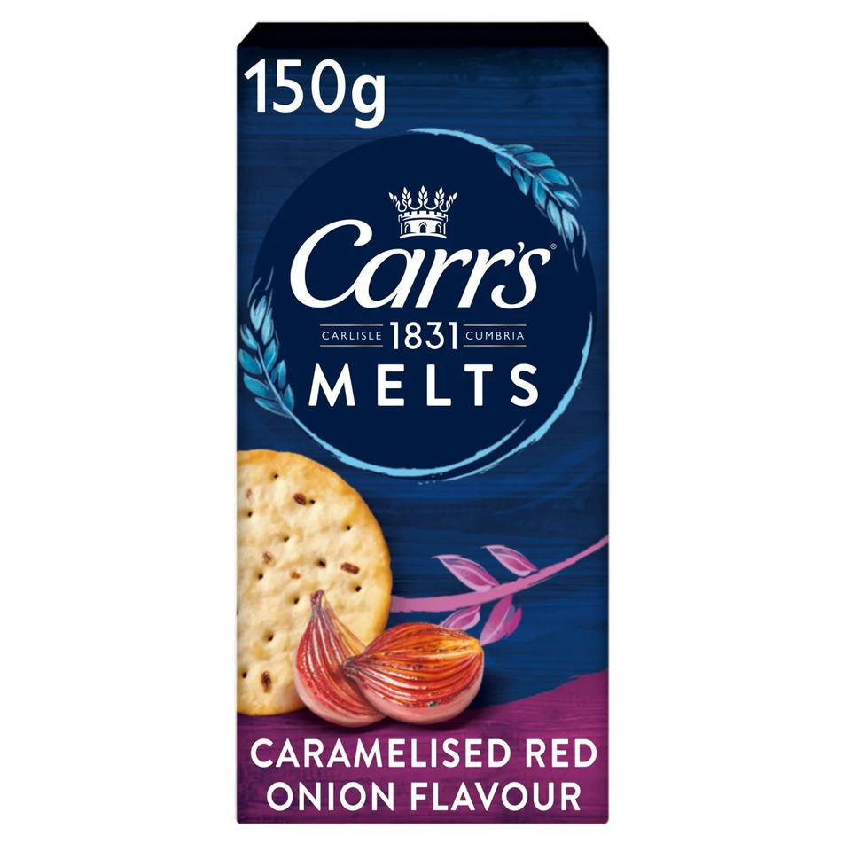 Carr's Melts Caramelised Red Onion Flavour Crackers Melt Biscuits 150g ...