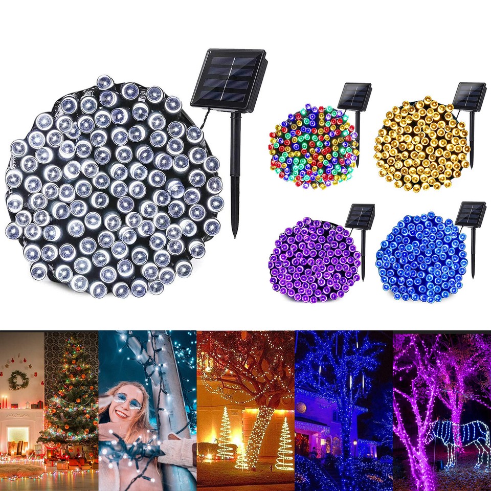 288 LED Meteor Shower Rain Solar Lights Tree String Light Garden Party ...
