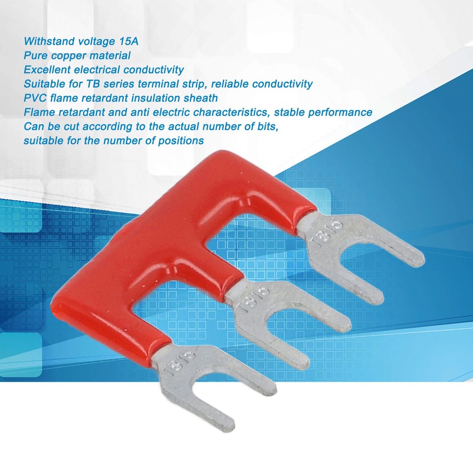 (TB-1503)Fork Type Terminal Strips Copper Conductor 400V 15A Jumper Block | eBay