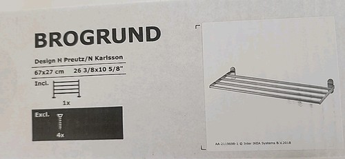 BROGRUND IKEA Stainless Towel Bar 703.339.82 H Preutz N Karlsson NEW ...