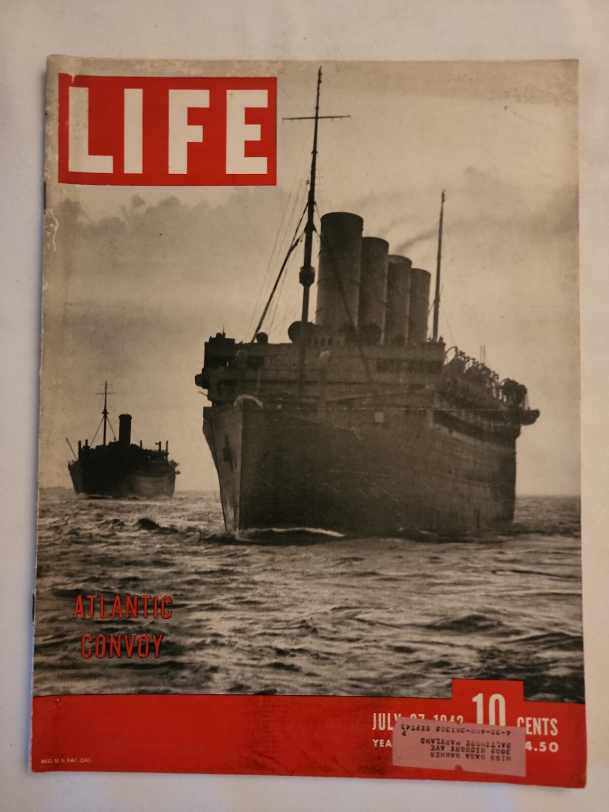 1942 July 27 LIFE Magazine Atlantic Convoy Movies Tales of Manhattan ...