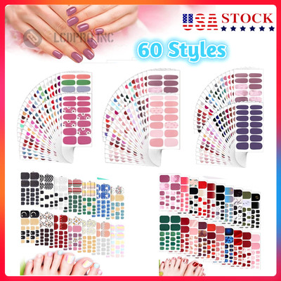 Full Size Nail Wraps Stickers Polish Toe Manicure Art Self Stick Decor ...
