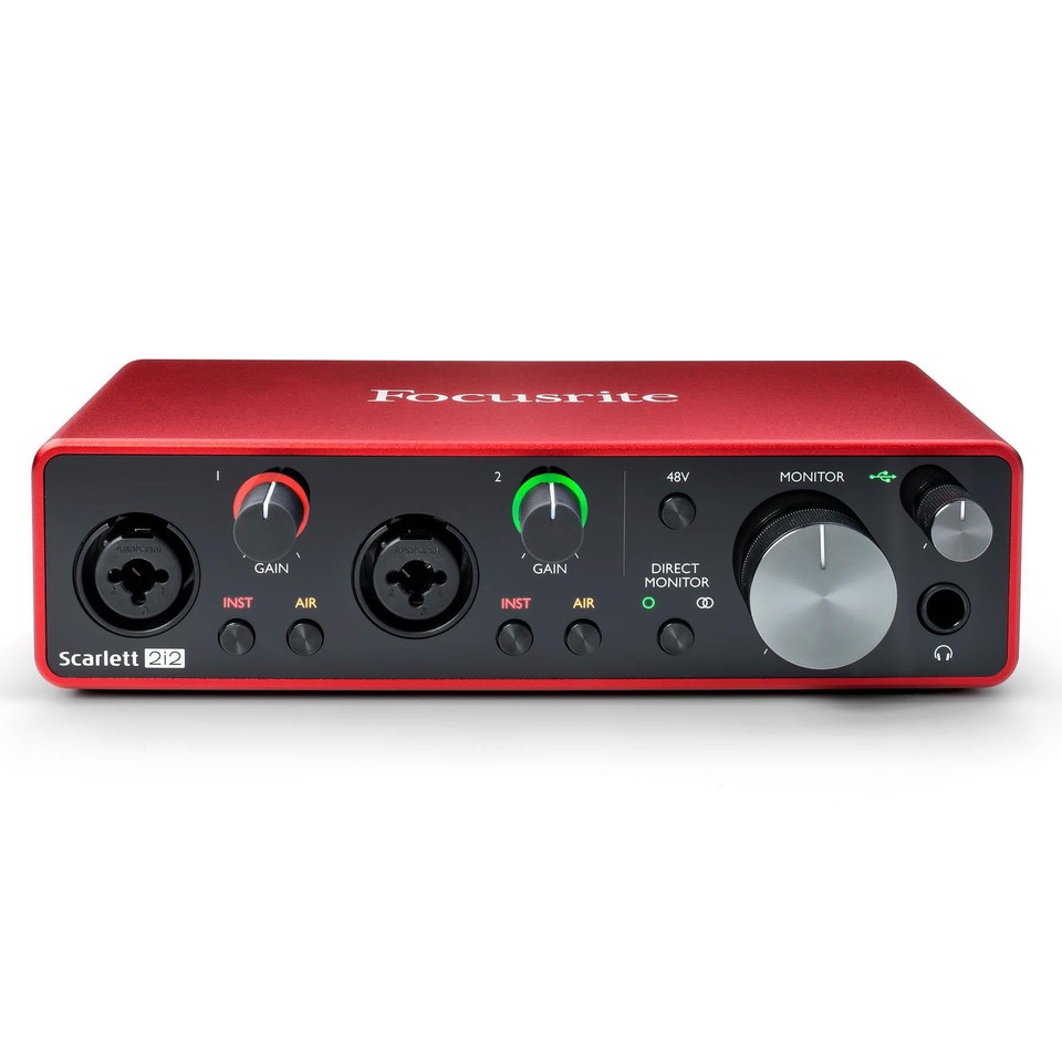 Focusrite Scarlett 2i2 3rd Gen USB Interface w/ 2 3-Foot XLR Cables ...