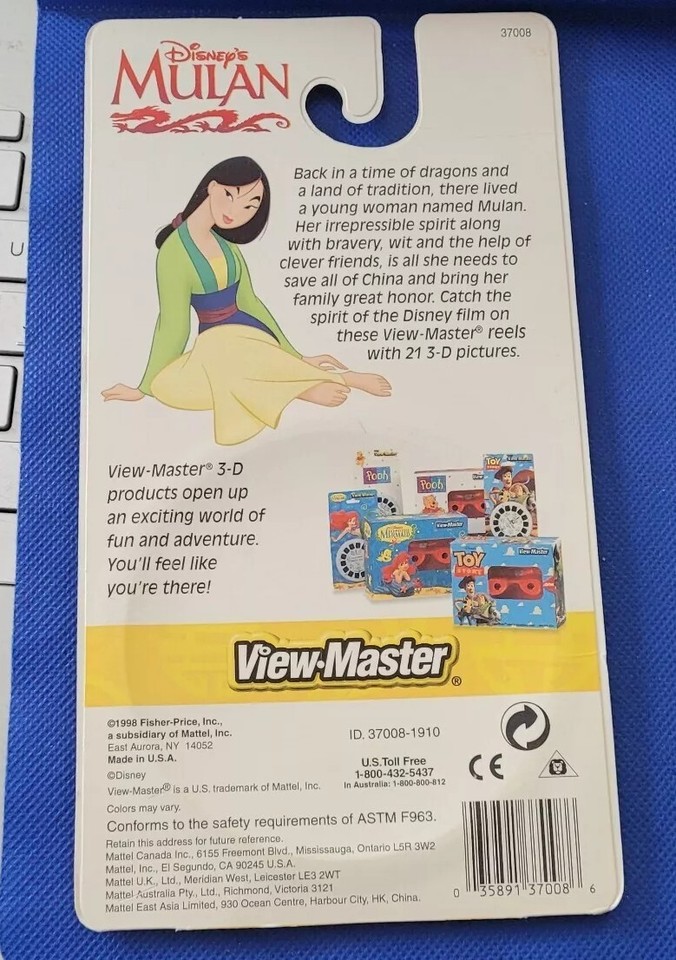 Disney Disney's Mulan Movie view-master 3 Reels open blister Pack set ...