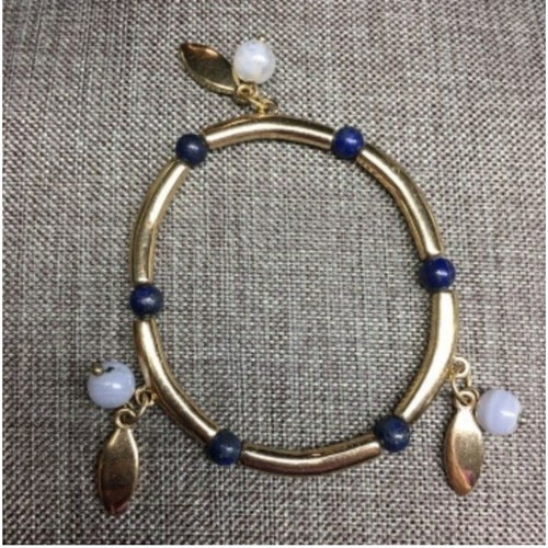 Leaf Leaves Stretch Bracelet Gold Navy Blue Milky White Translucent Retro BoHo | eBay