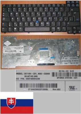 Keyboard QWERTY Slovak HP NC6220 NC6230 9J.N7182.009 361184-231 NSK ...