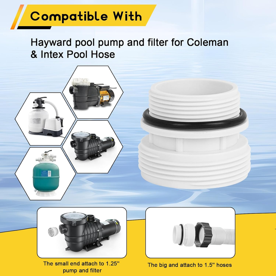 4560 Pool Hose Adapters Conversion Kit for Intex Hayward Pool Filter ...