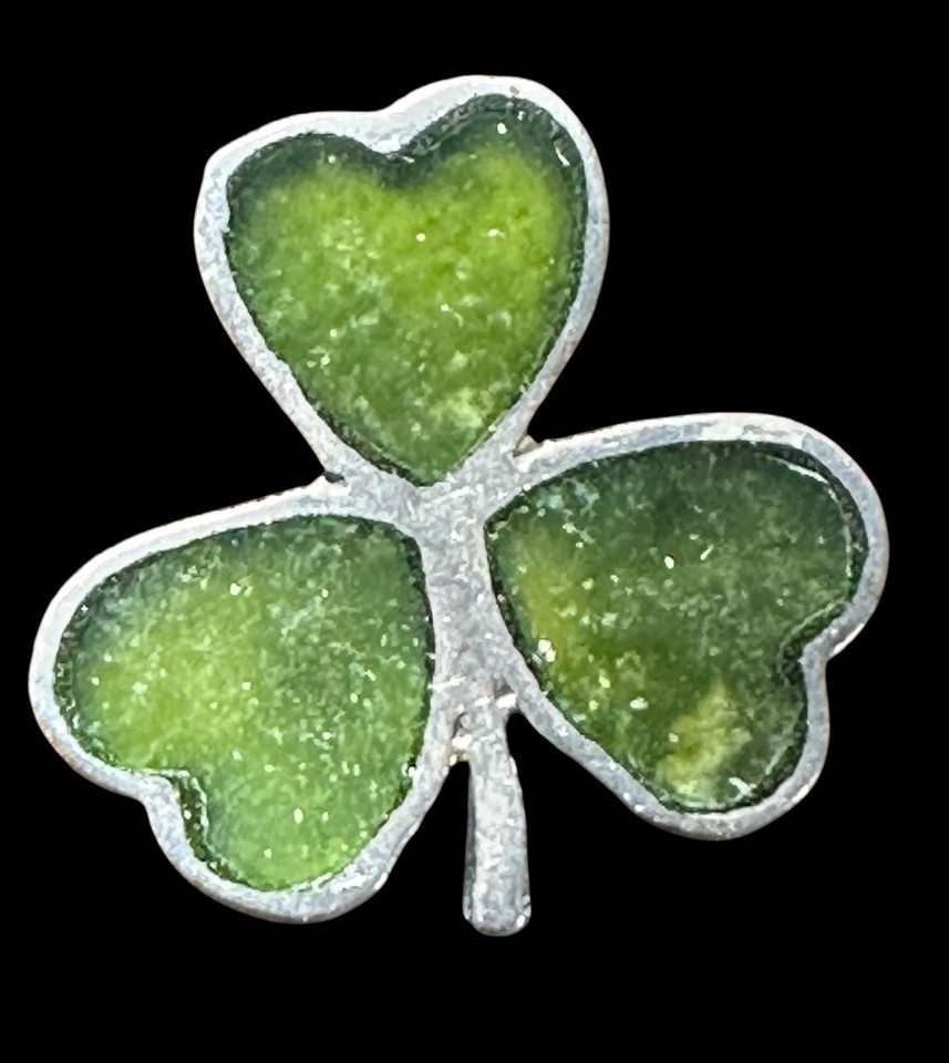 Sterling Silver Irish Shamrock Stick Pin with Green Stone + Irish ...