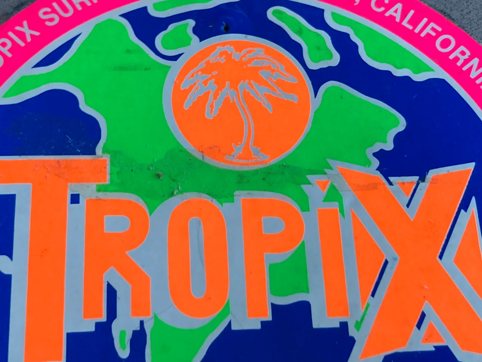 1980's ? vintage TROPIX surf hut STICKER-PATCH San Diego, CA mira mesa ...