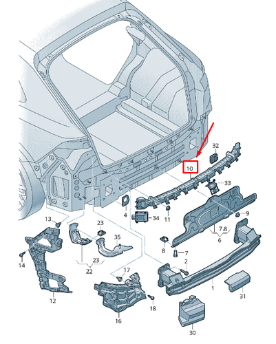 NEW AUDI Q8 4MN REAR BUMPER GUIDE SECTION 4M8807458 | eBay