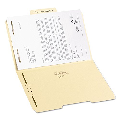 SuperTab® Fastener File Folder, 2 Fasteners, Oversized 1/3-Cut Tab ...
