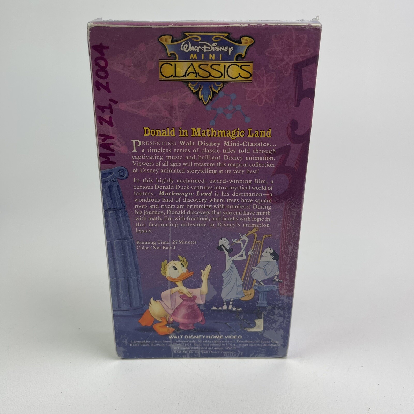 Walt Disney Mini Classics Donald in Mathmagic Land VHS 1991 Sealed Mini ...