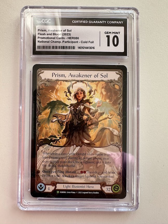 Prism, Awakener of Sol COLD FOIL HERO86 Promo Flesh and Blood FAB CGC ...
