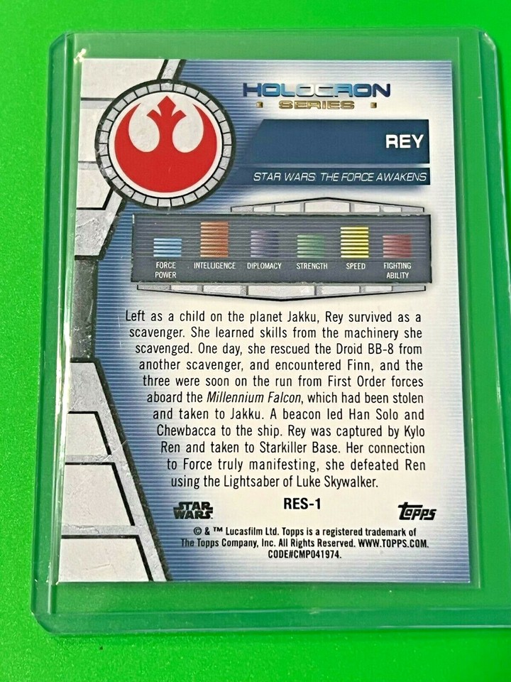 REY / Topps 2020 Star Wars Holocron Series BASE Trading Card RES-1 | eBay
