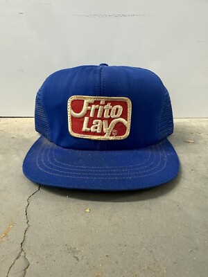 VTG Frito Lay Trucker Hat Snapback Mesh Back Blue Trucker Cap Red Logo ...