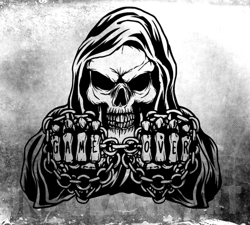 Aufkleber Totenkopf Skull Game Over Car Auto Sticker Tuning JDM Decal ...