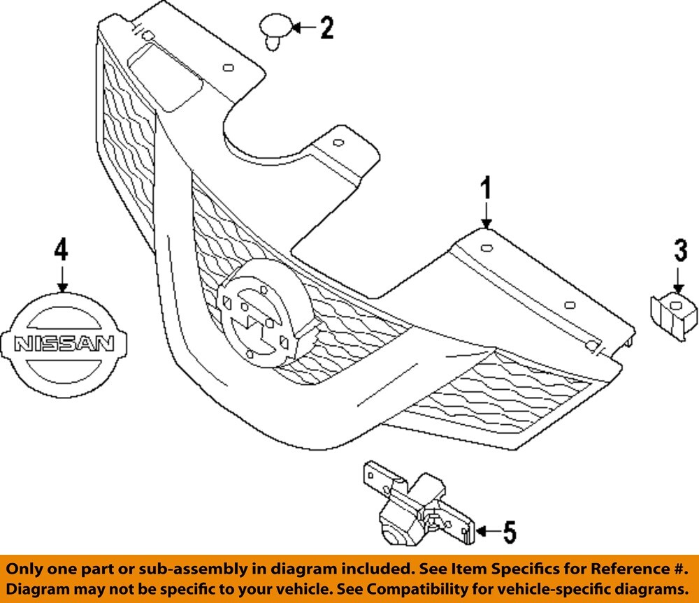 Genuine Nissan Grille Assembly Grommet 62319-au000 for sale online | eBay