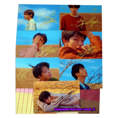 Signed - BTS Group Autographed Photo Hand Signed 7 - Photograph Combo ...