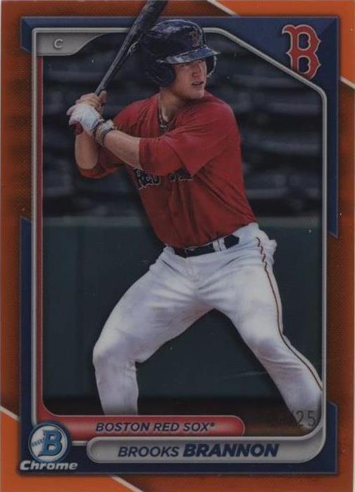 2024 Bowman - Chrome Prospects Brooks Brannon #BCP-95 Orange Refractor ...