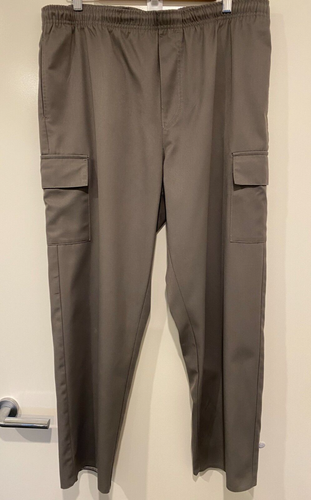 STUBBIES Men's Cargo Drill Work Trousers Long Pants Grey Drawstring ...