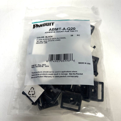 (Pack of 25QTY) Panduit ABMT-A-Q20, ABMTAQ20 ADHESIVE MOUNT FOR TAK-TY ...