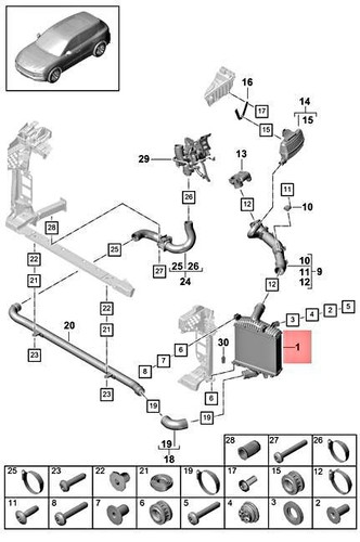 Genuine PORSCHE Cayenne 9YA Charge Air Cooler Left PAB145803D | eBay